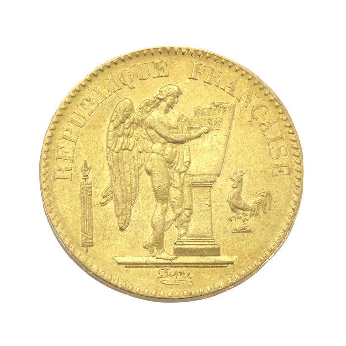 Best Value 1849 20 French Franc Guardian Angel A - Standing Genius writing the Constitution ...