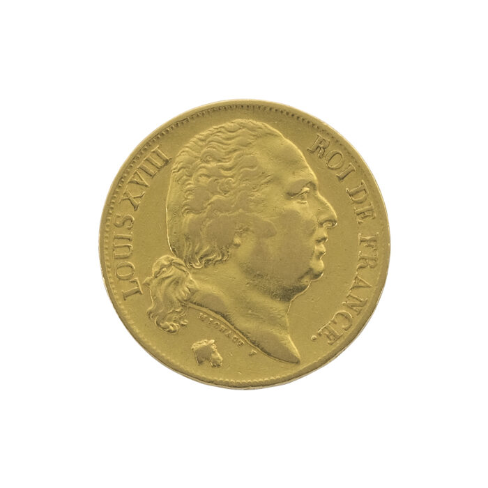 Best Value 20 French Franc Louis XVIII Bare Head - A - Lois Bullion
