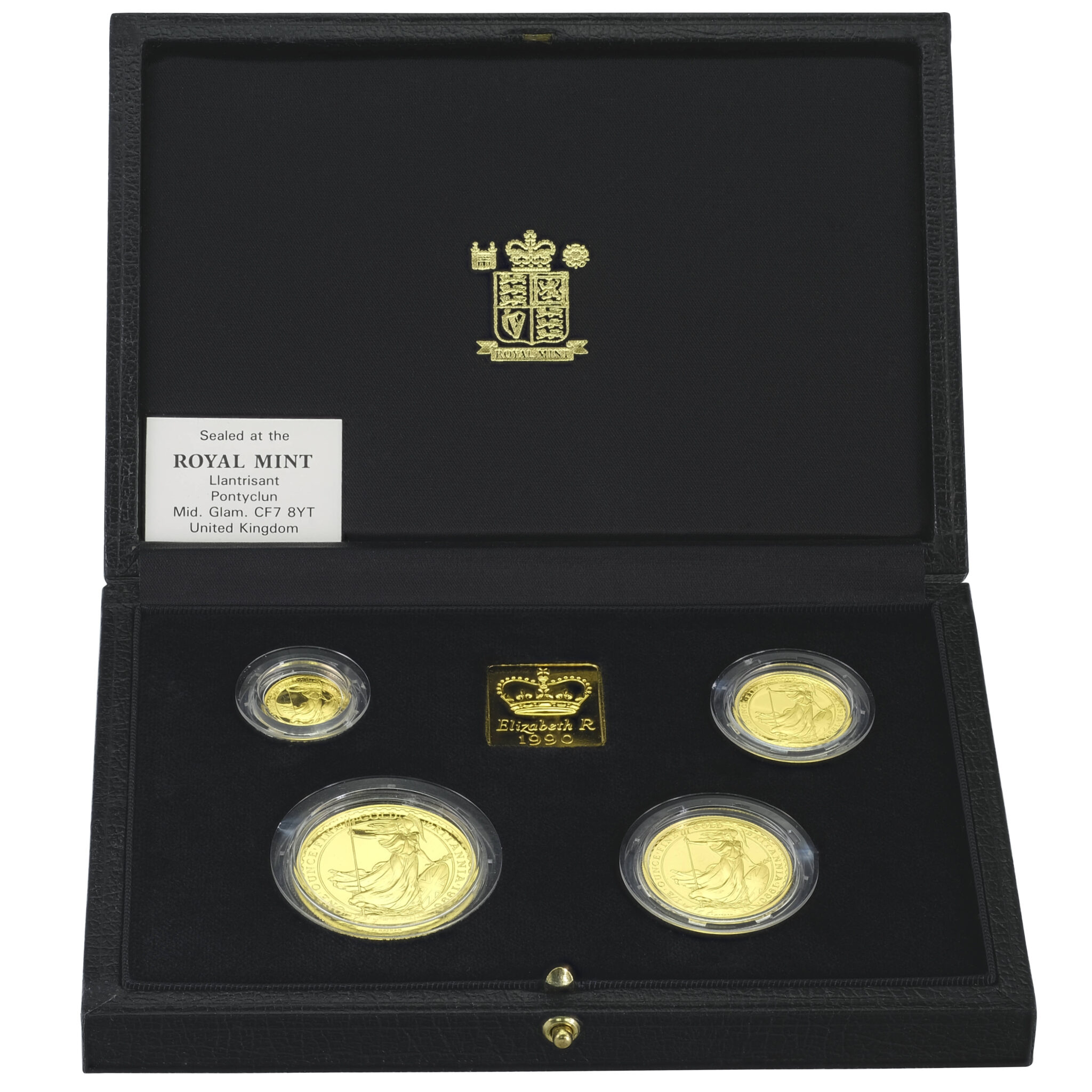 1990 1.85 OZ Gold Britannia 4 Coin Proof Set - Lois Bullion