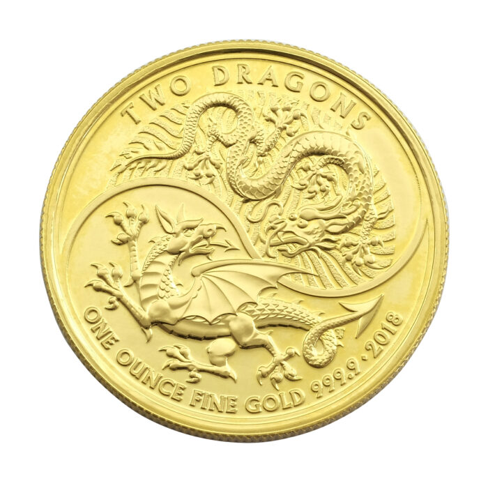 2018 1oz Two Dragons Gold Coin - Lois Bullion