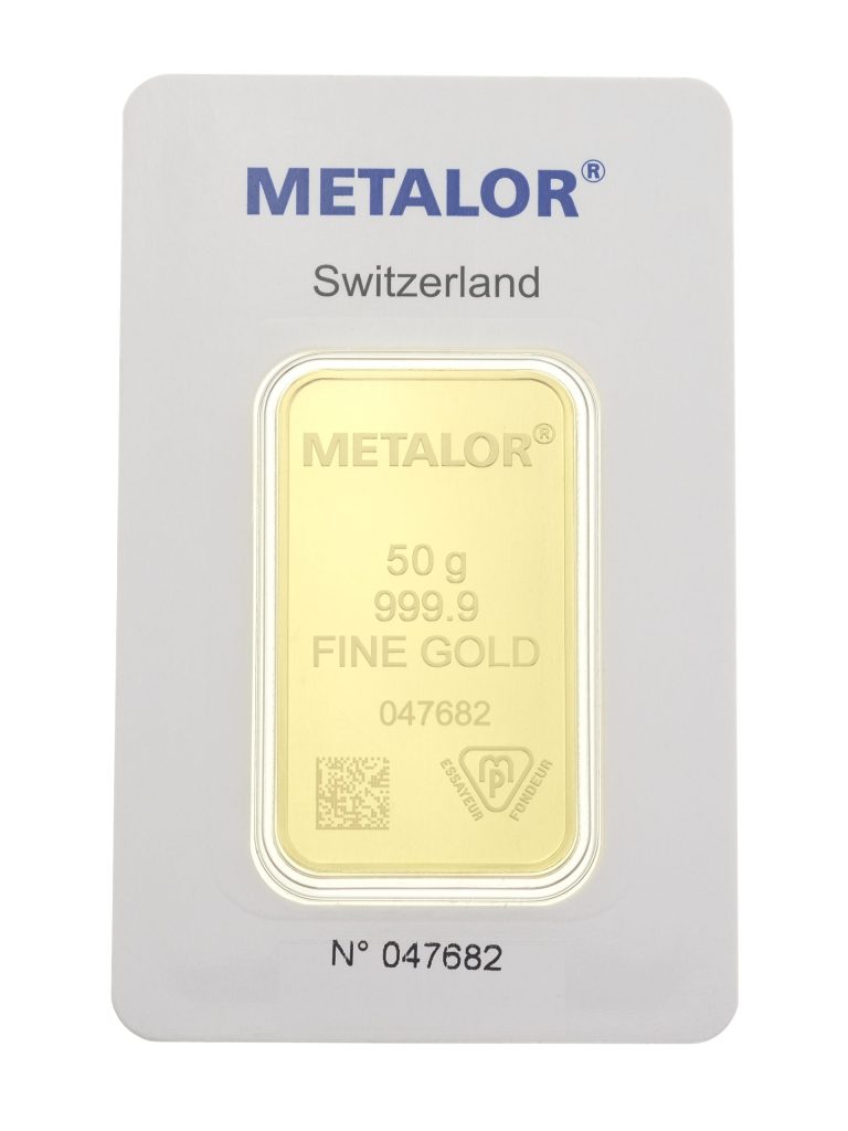 Metalor 50g Gold Bar - Lois Bullion