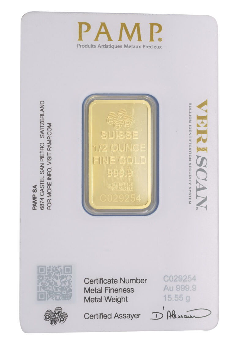 Lady Fortuna PAMP 1/2 Ounce Gold Bar - Lois Bullion